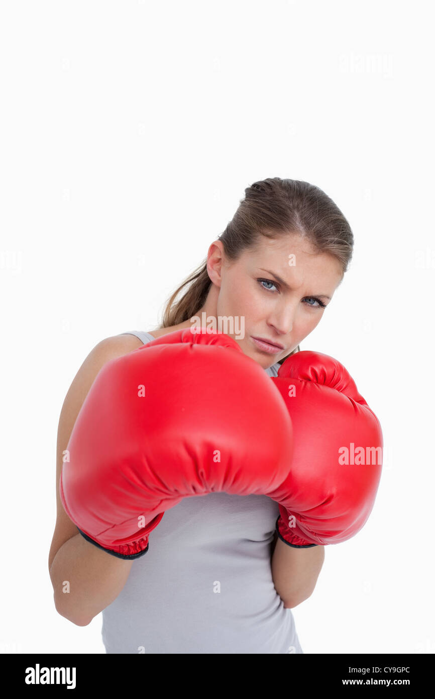 Portrait of a woman boxing Stock Photo - Alamy
