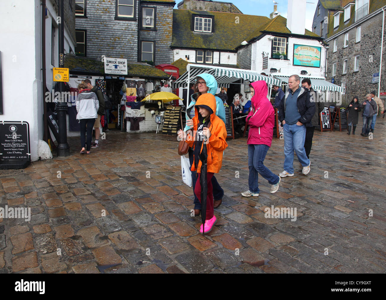 A wet day in St Ives Cornwall, England UK October 2012 Stock Photo - Alamy