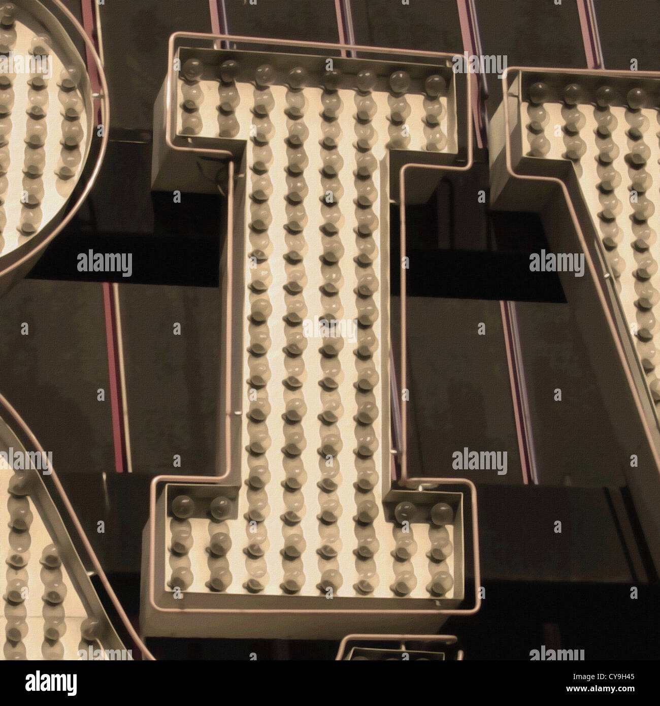 Painting of the letter I in neon with canvas texture Stock Photo - Alamy