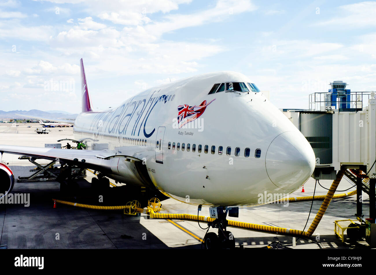 Virgin Airlines 747 at the gate Stock Photo - Alamy