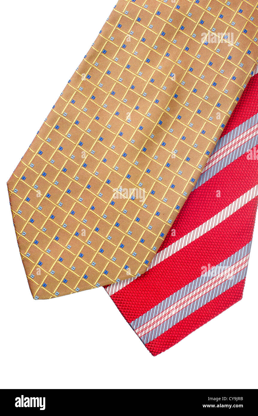 Closeup of two ties isolated on white background Stock Photo - Alamy