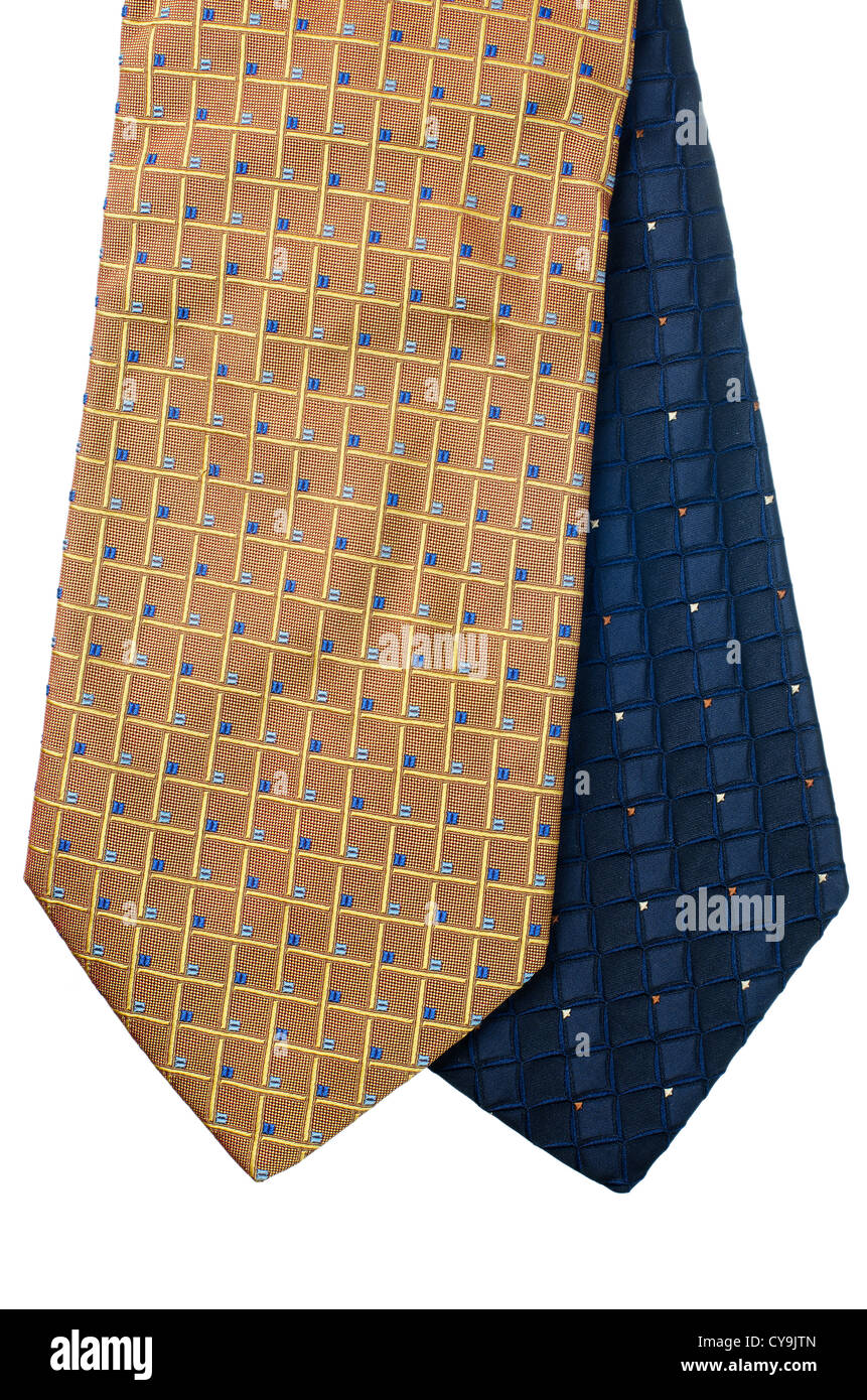 Closeup of two ties isolated on white background Stock Photo - Alamy
