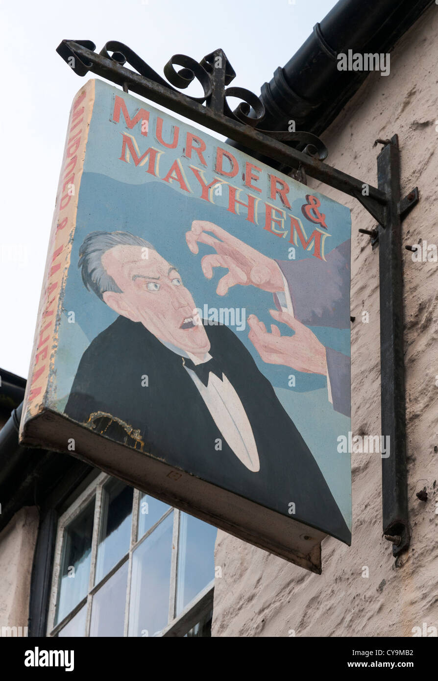 Wales, Hay-on-Wye, bookshop sign Stock Photo - Alamy