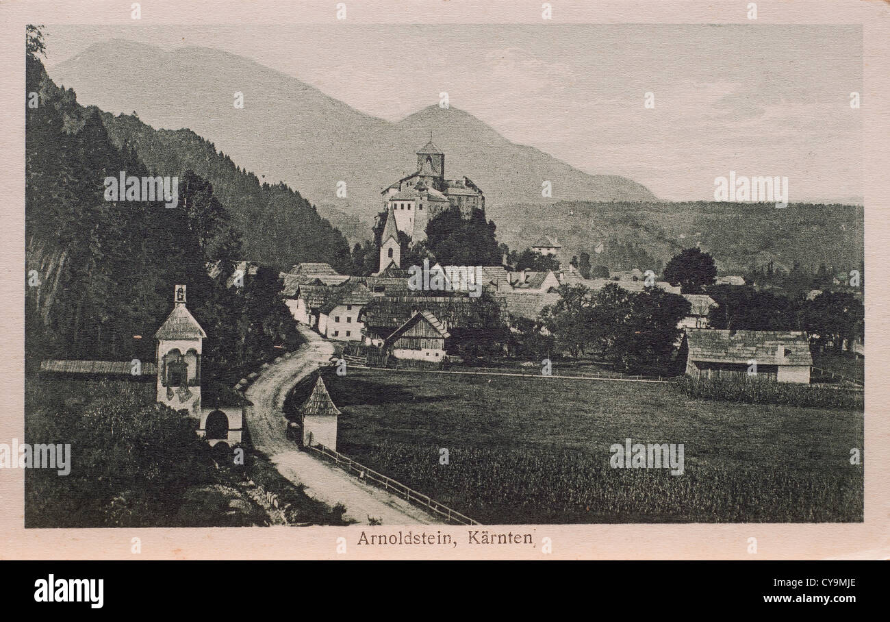 A view of Arnoldstein in an old postcard Stock Photo - Alamy