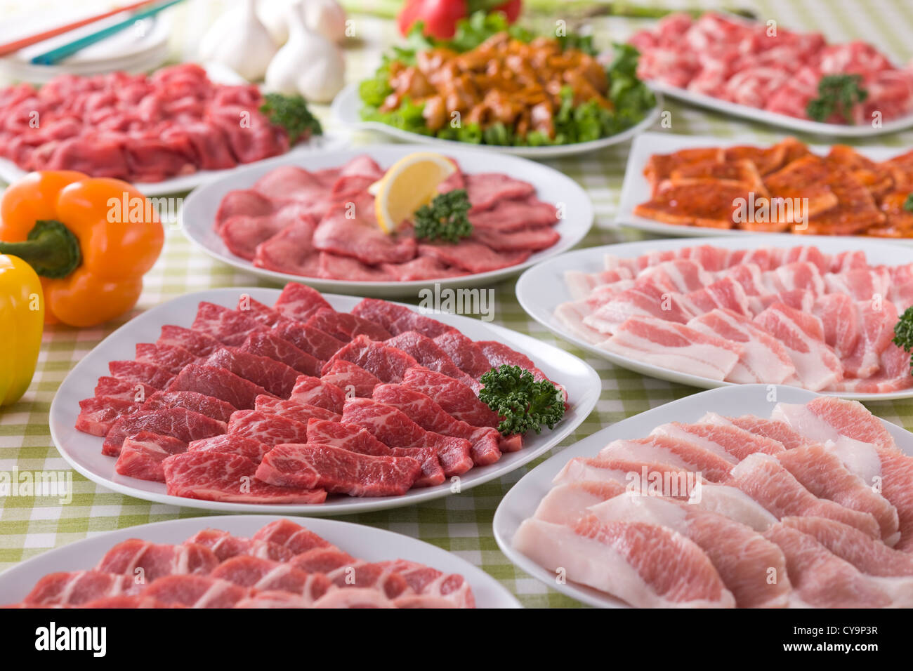 Meat for Korean Barbecue Stock Photo - Alamy
