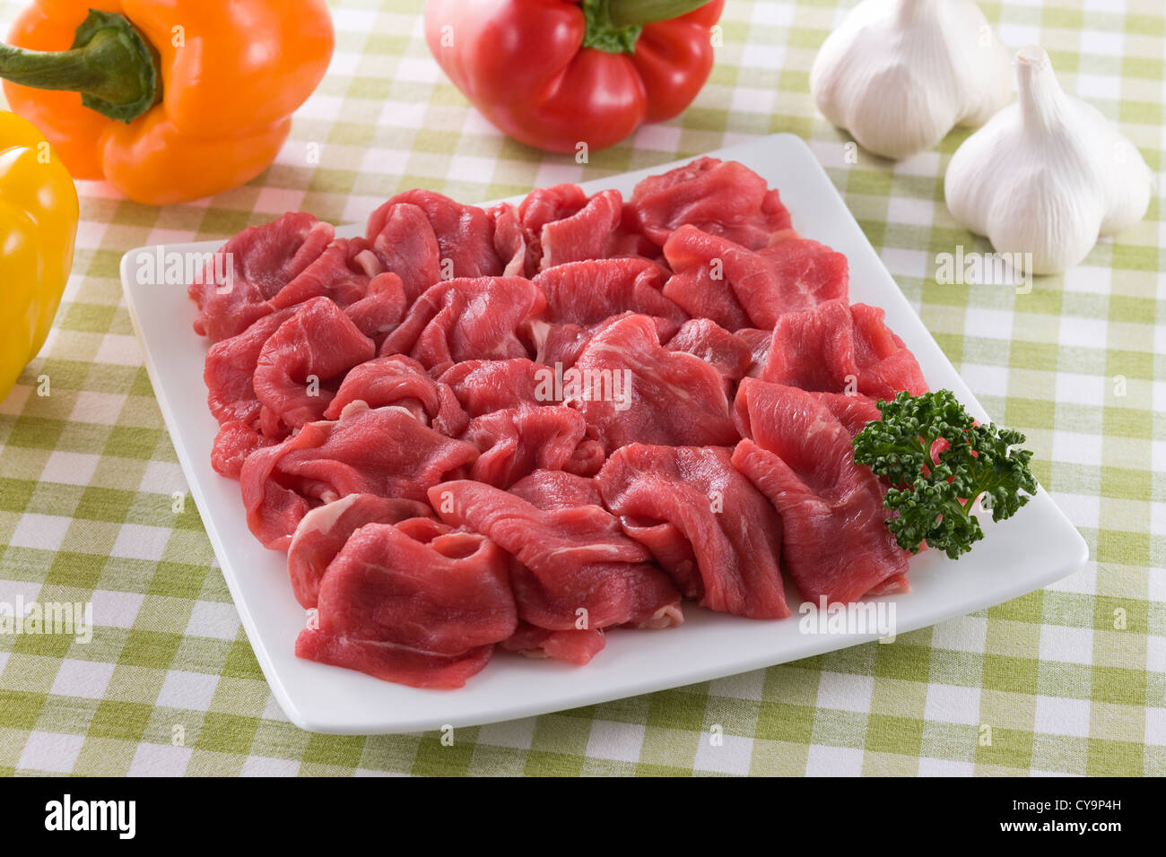Chopped Meat of Beef Stock Photo - Alamy