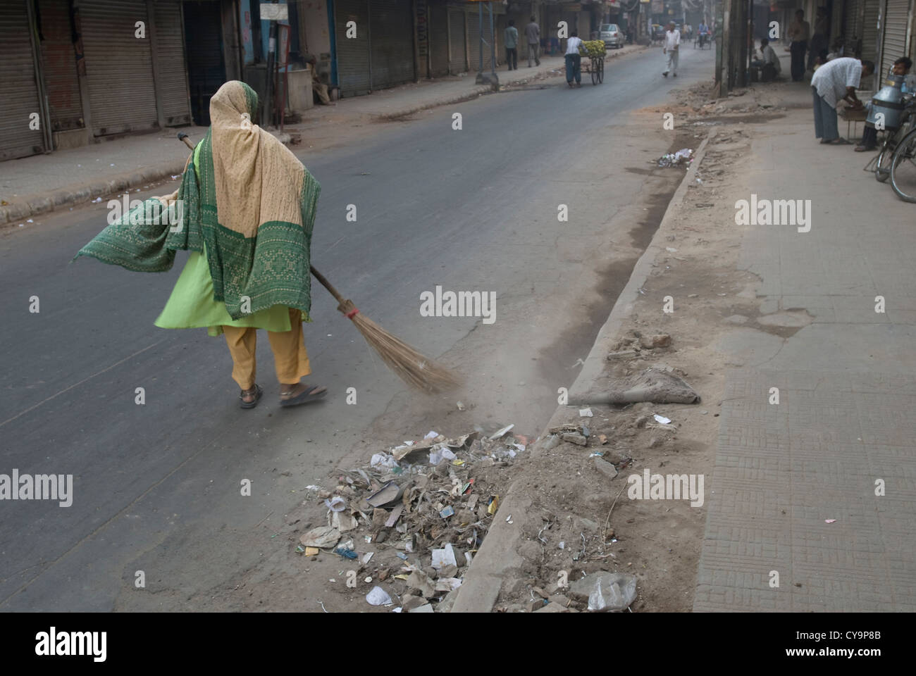 Indian street cleaner hi-res stock photography and images - Alamy