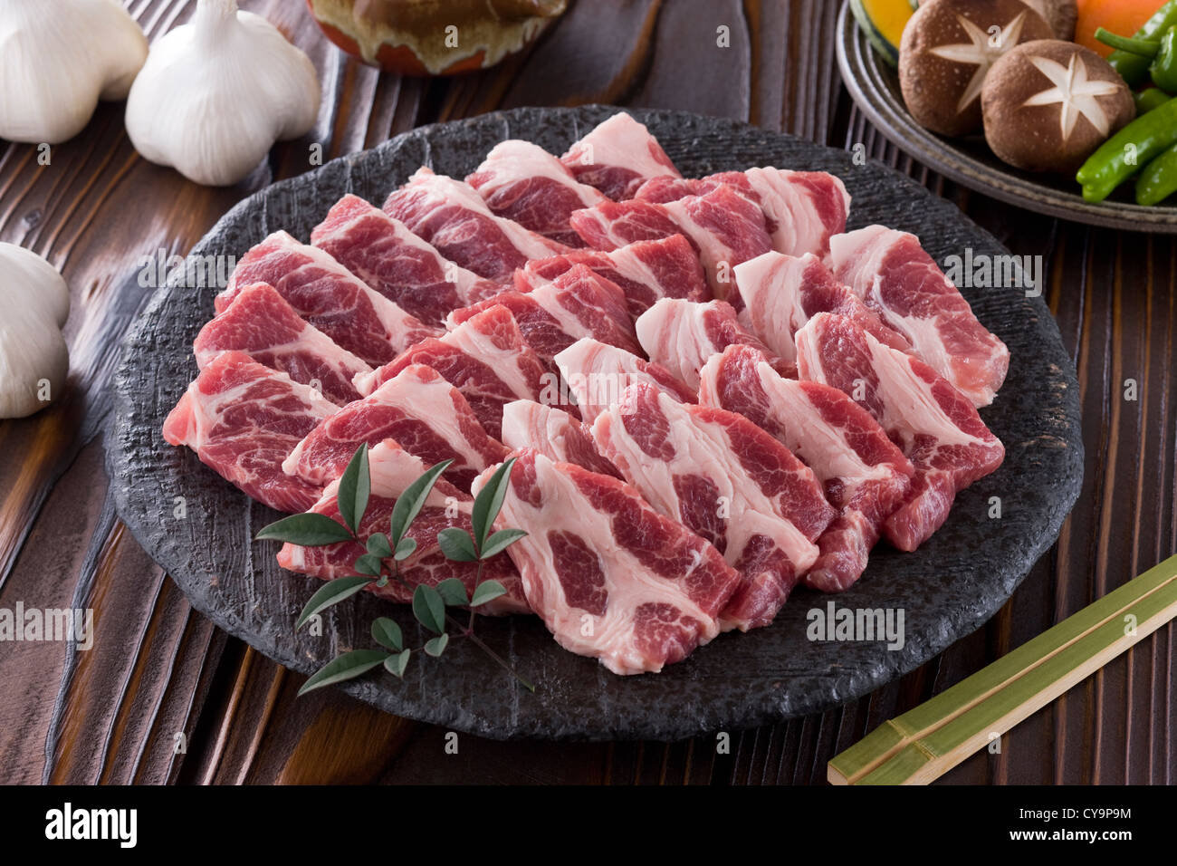Sliced Fat Back of Pork Stock Photo - Alamy