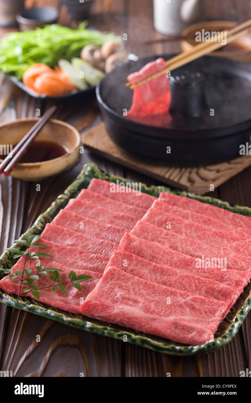 Meat for Shabu-shabu Stock Photo - Alamy