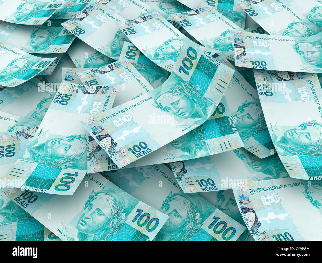New brazilian currency - one hundred Real Stock Photo - Alamy