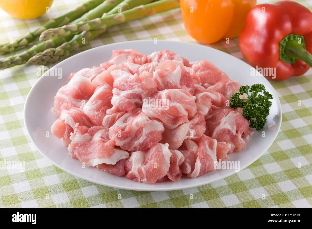 Chopped Fat Back of Pork Stock Photo - Alamy