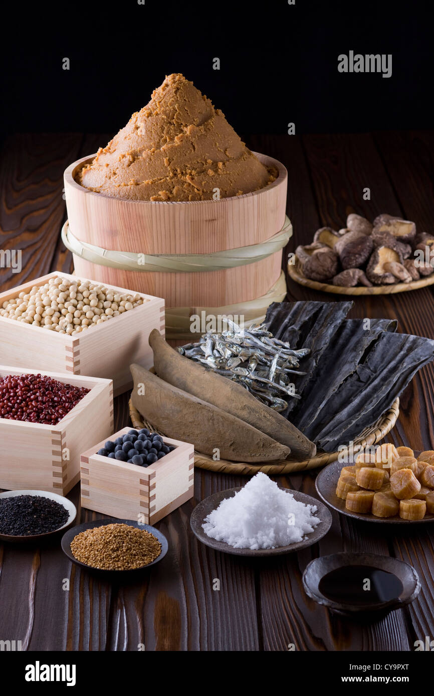 Ingredients of Traditional Japanese Food Stock Photo - Alamy
