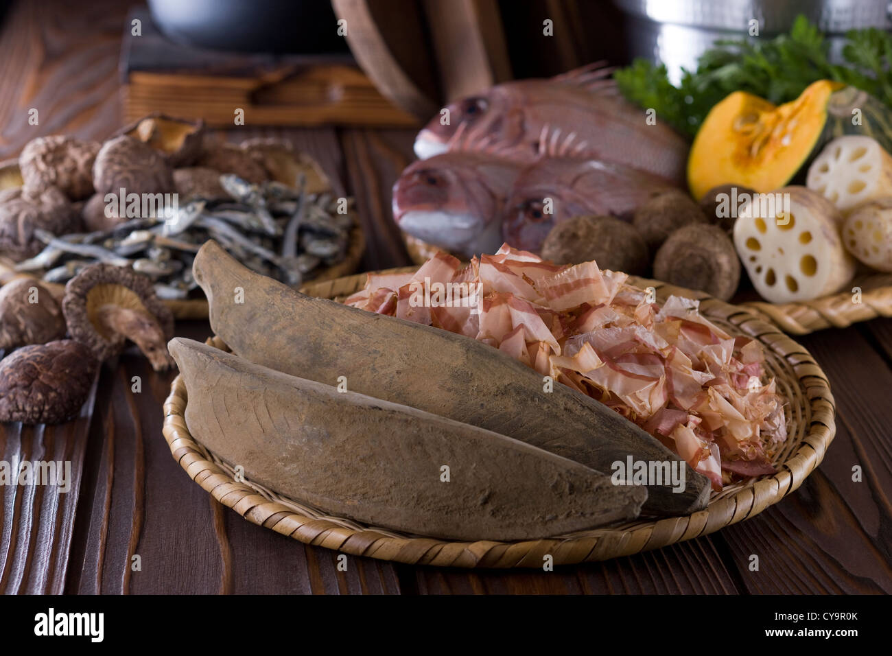 Ingredients of Dashi Stock Photo - Alamy
