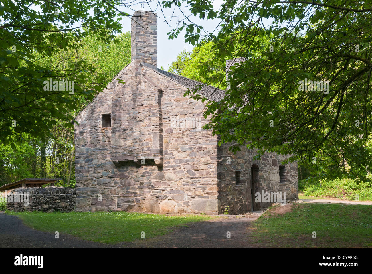 Wales, St. Fagans National History Museum, relocated Garreg Fawr ...