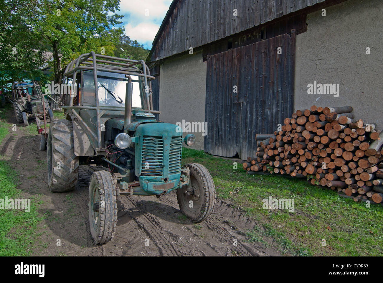 An old tractor in a farm in Slovakia Stock Photo - Alamy