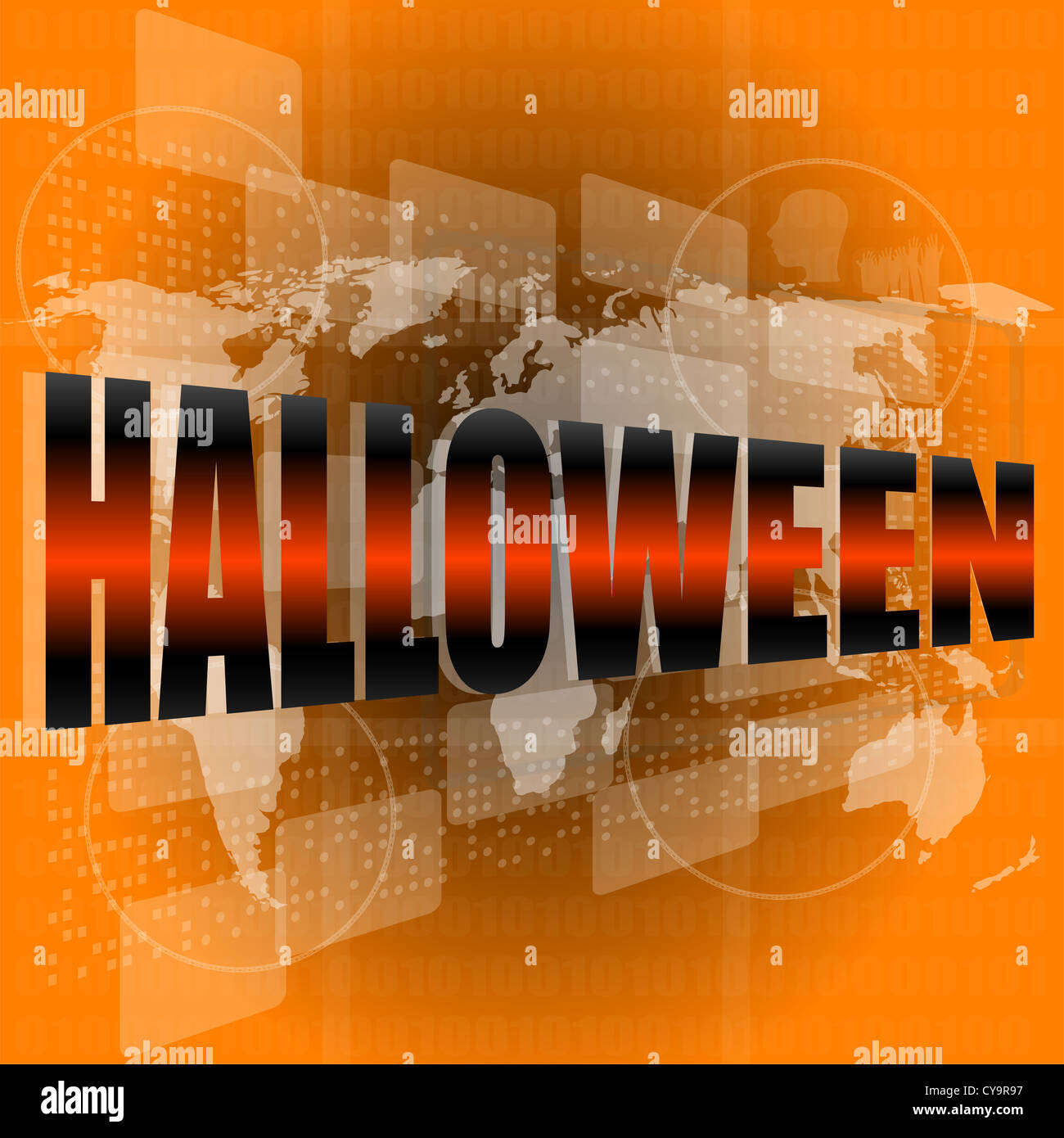 abstract orange background with word halloween - october holiday theme ...