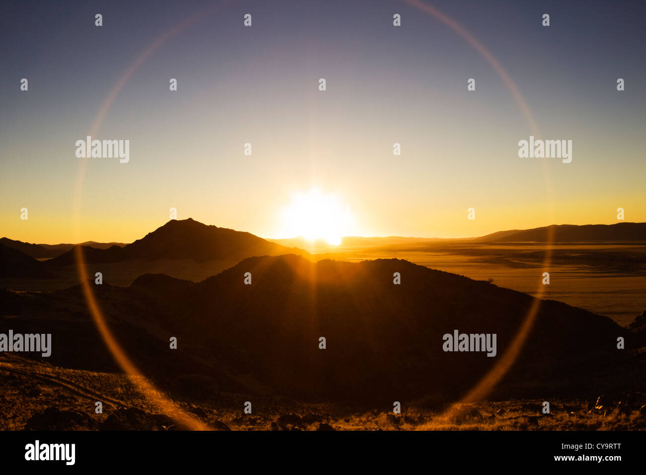 Sunset in the Namibian desert Stock Photo - Alamy