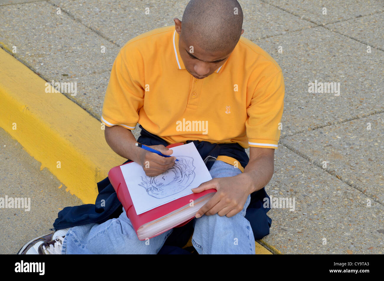 Sitting curb hi-res stock photography and images - Alamy