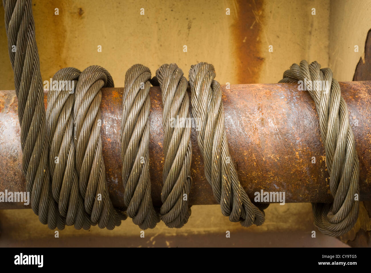 A cable designed to hold freight on a railcar Stock Photo - Alamy