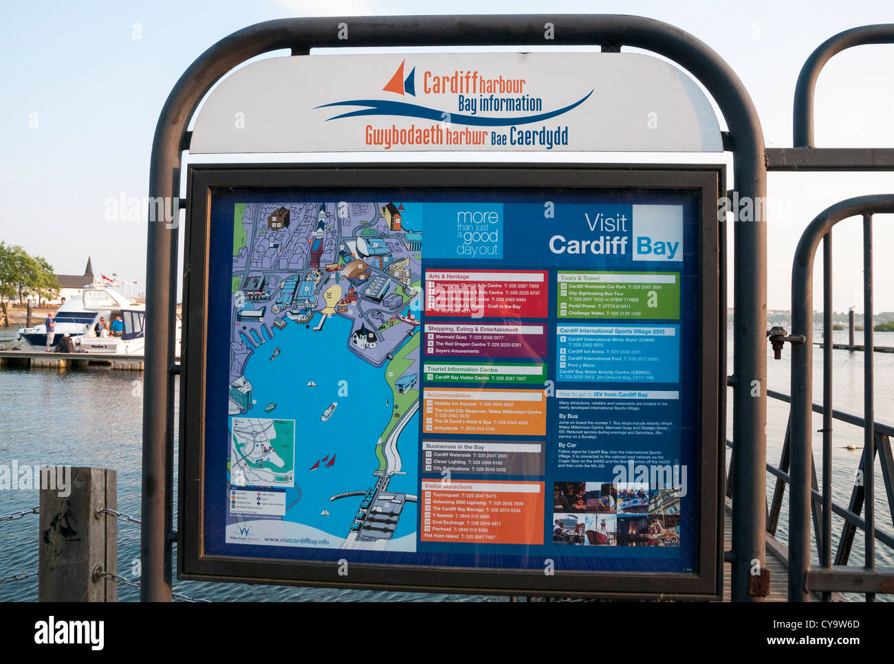 Wales, Cardiff Bay, harbour sign Stock Photo - Alamy