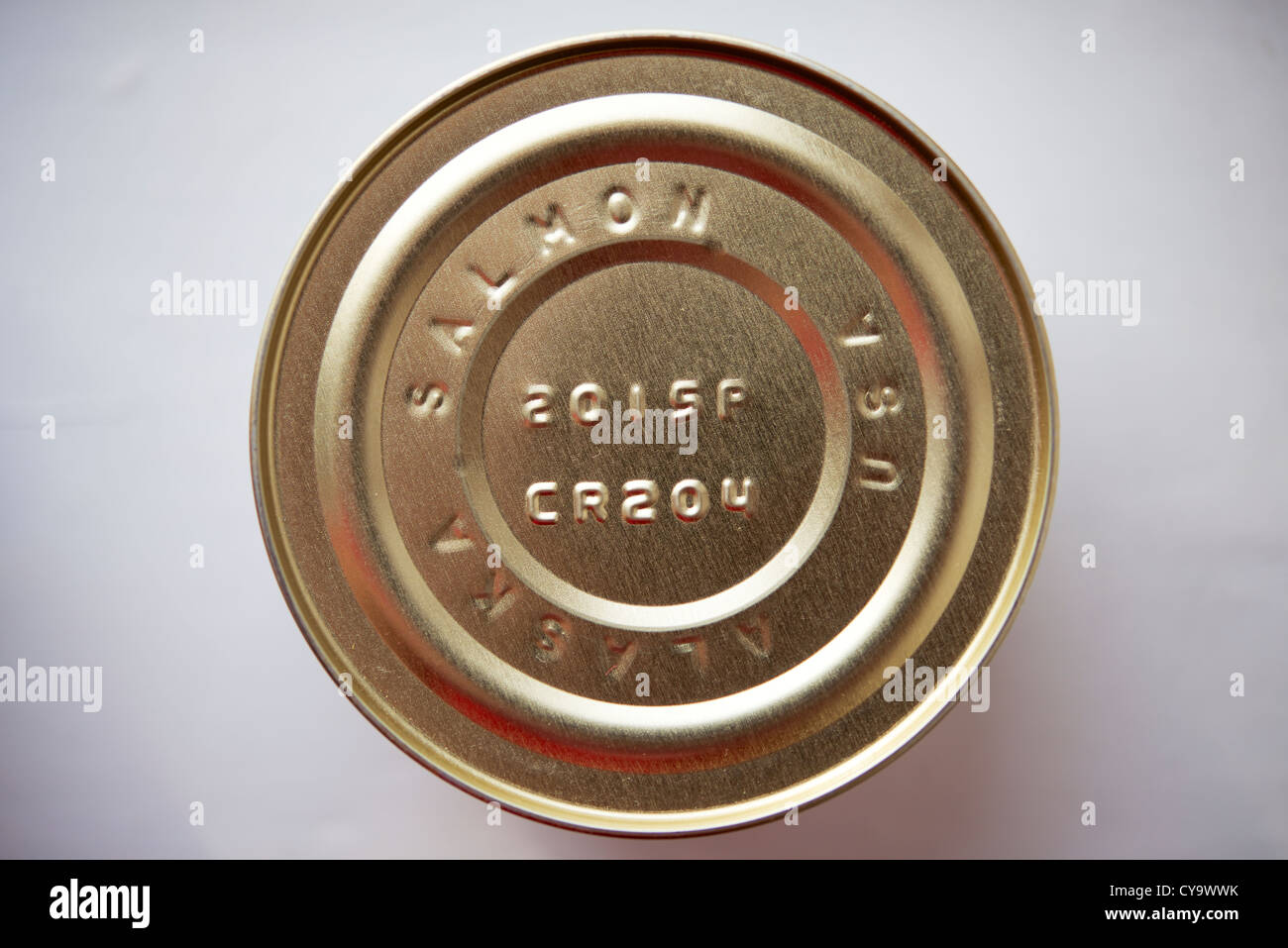Expiry Date on can of Salmon USA Stock Photo - Alamy