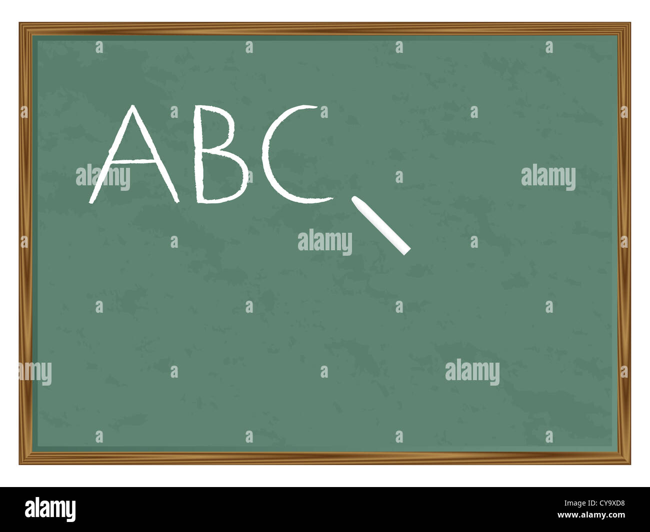 Green chalkboard with ABC written and chalk. Vector illustration Stock ...