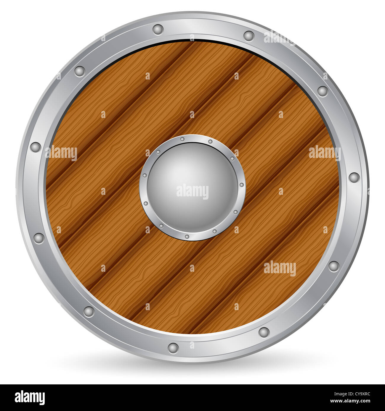 Wooden shield on a white background. Vector illustration Stock Photo ...