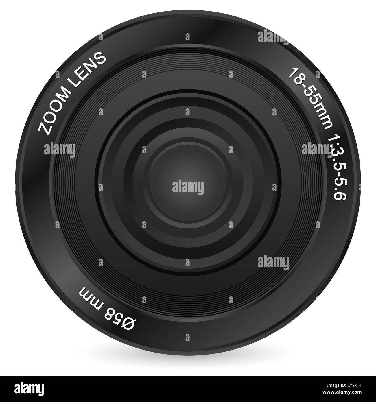 Zoom camera lens on a white background. Vector illustration Stock Photo ...