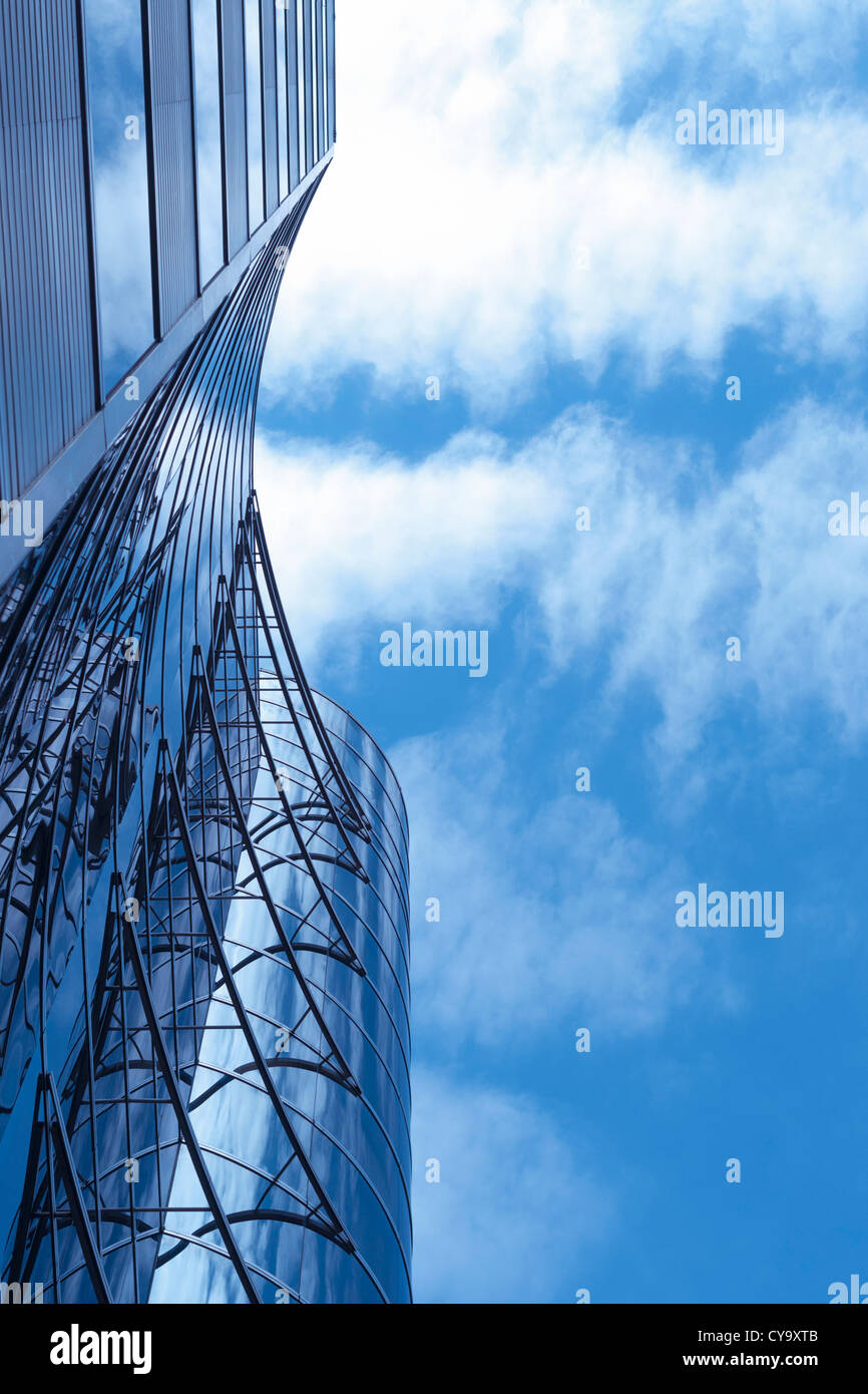 modern building view from below with cloudy blue sky Stock Photo - Alamy