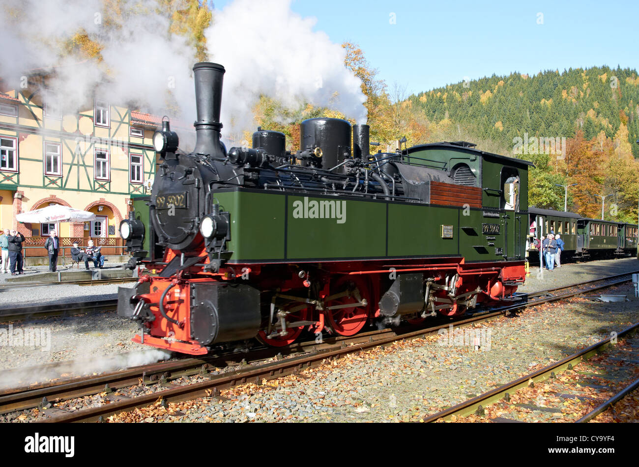 Harzer Schmalspurbahnen heritage steam train, Eisfelder Talmühle ...