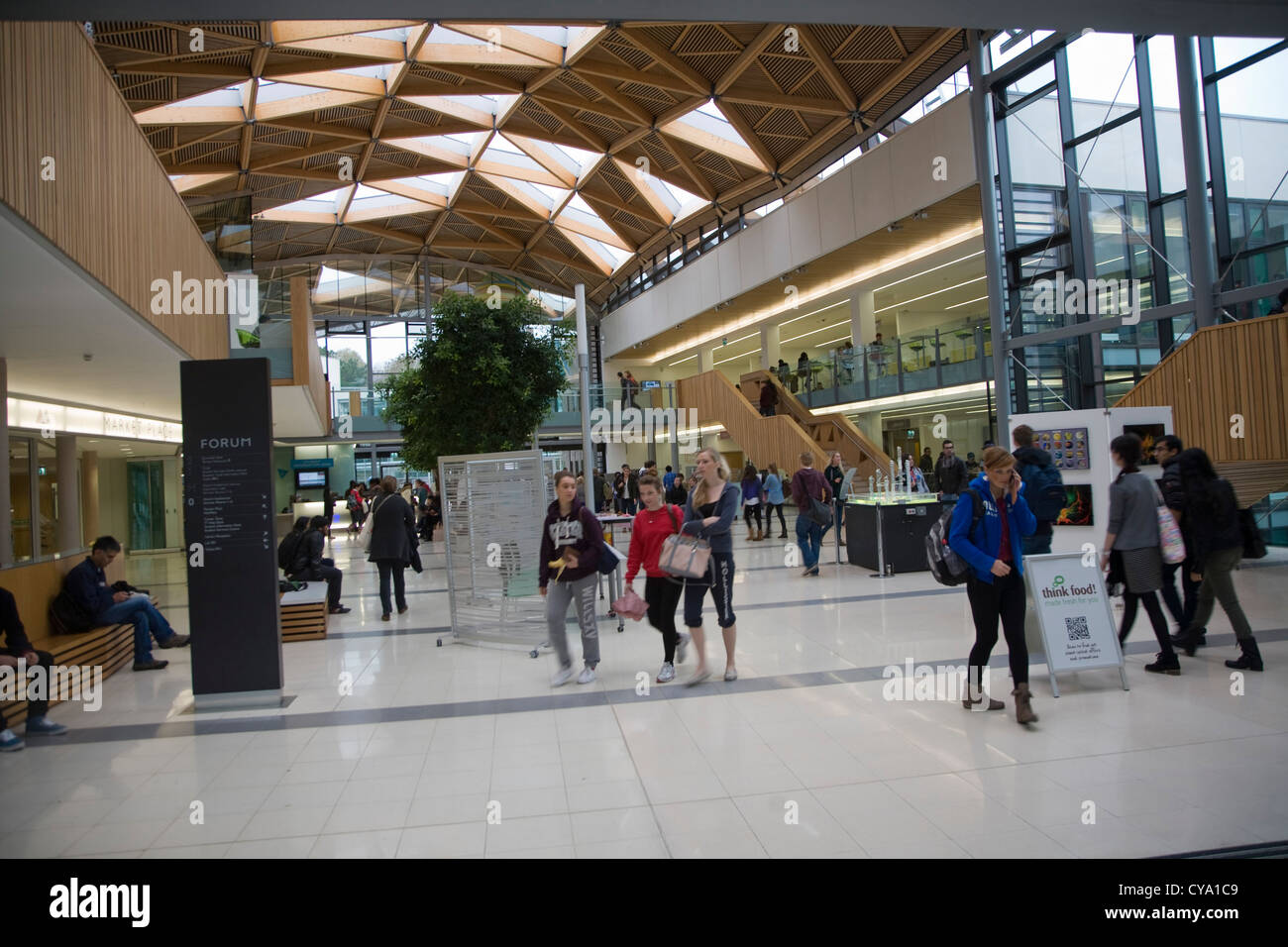 Interior the Forum building University of Exeter, Devon, England Stock ...