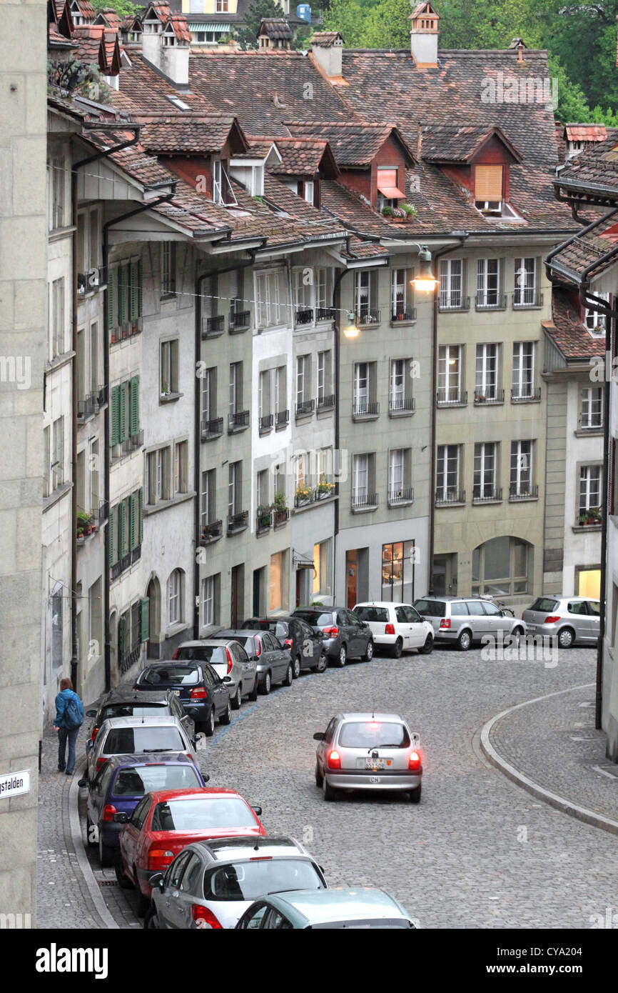 Street of the Swiss small town Stock Photo - Alamy