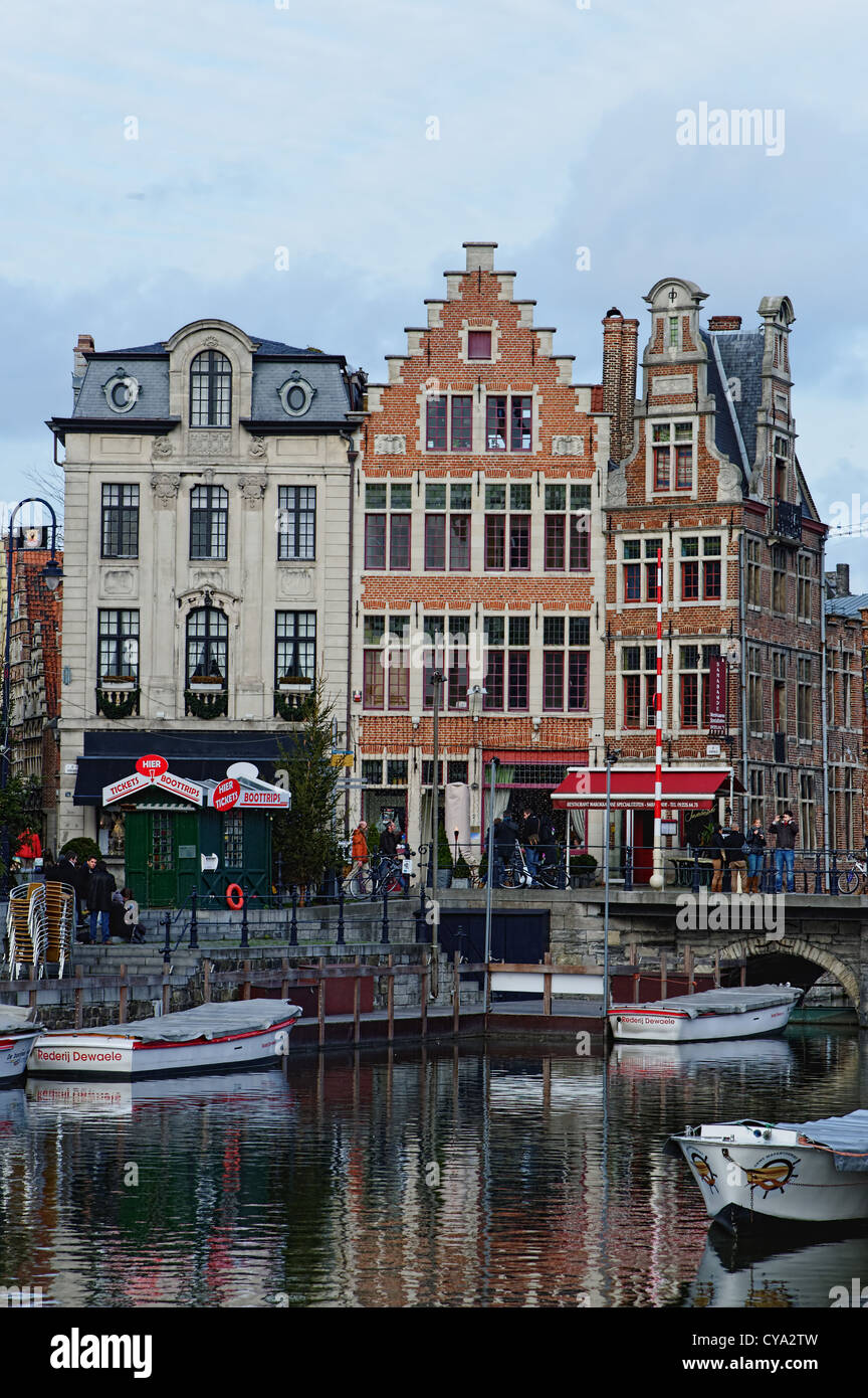Buildings around the Graslie Old Port, Ghent Stock Photo - Alamy