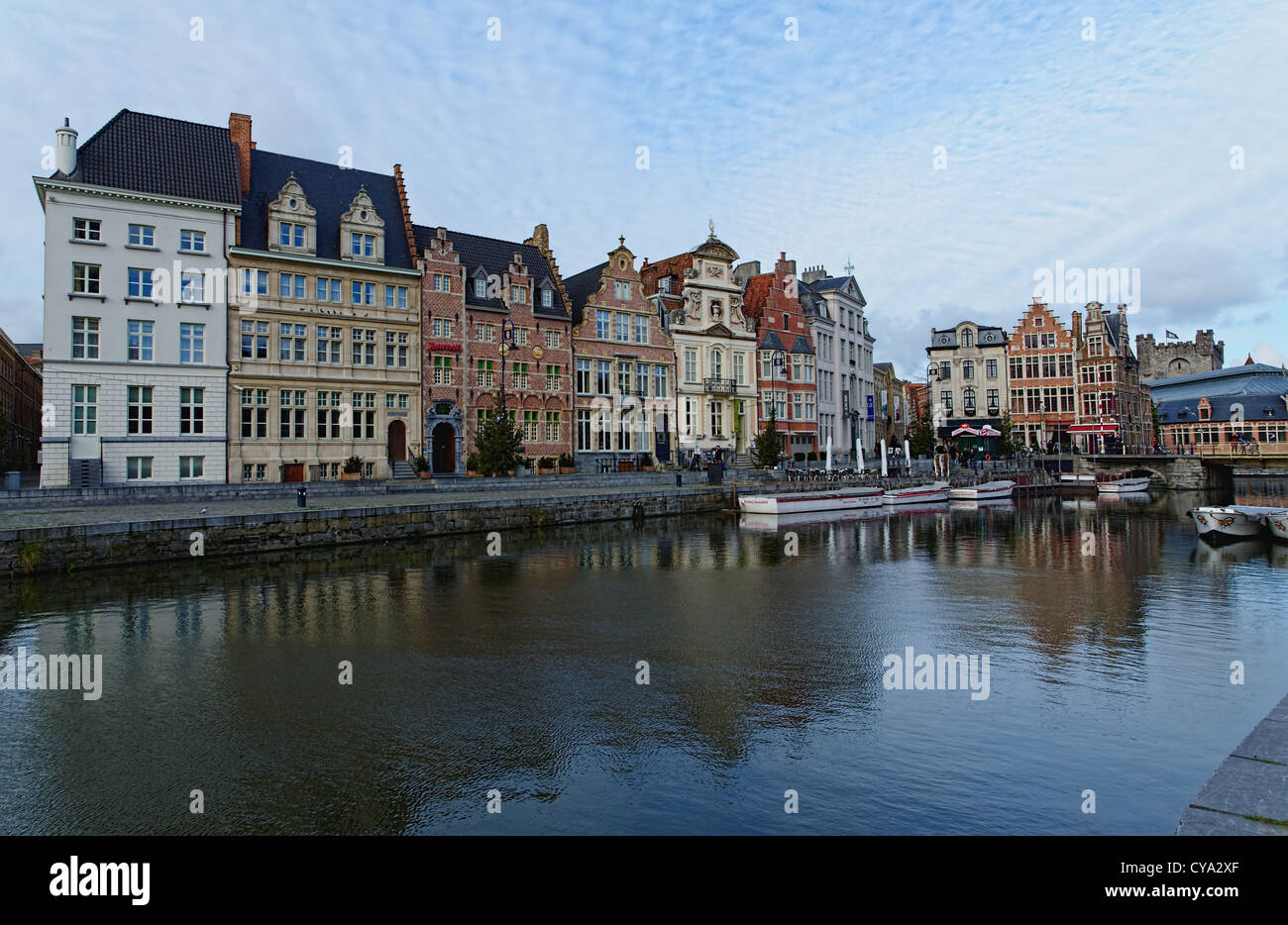 Buildings around the Graslie Old Port, Ghent Stock Photo - Alamy
