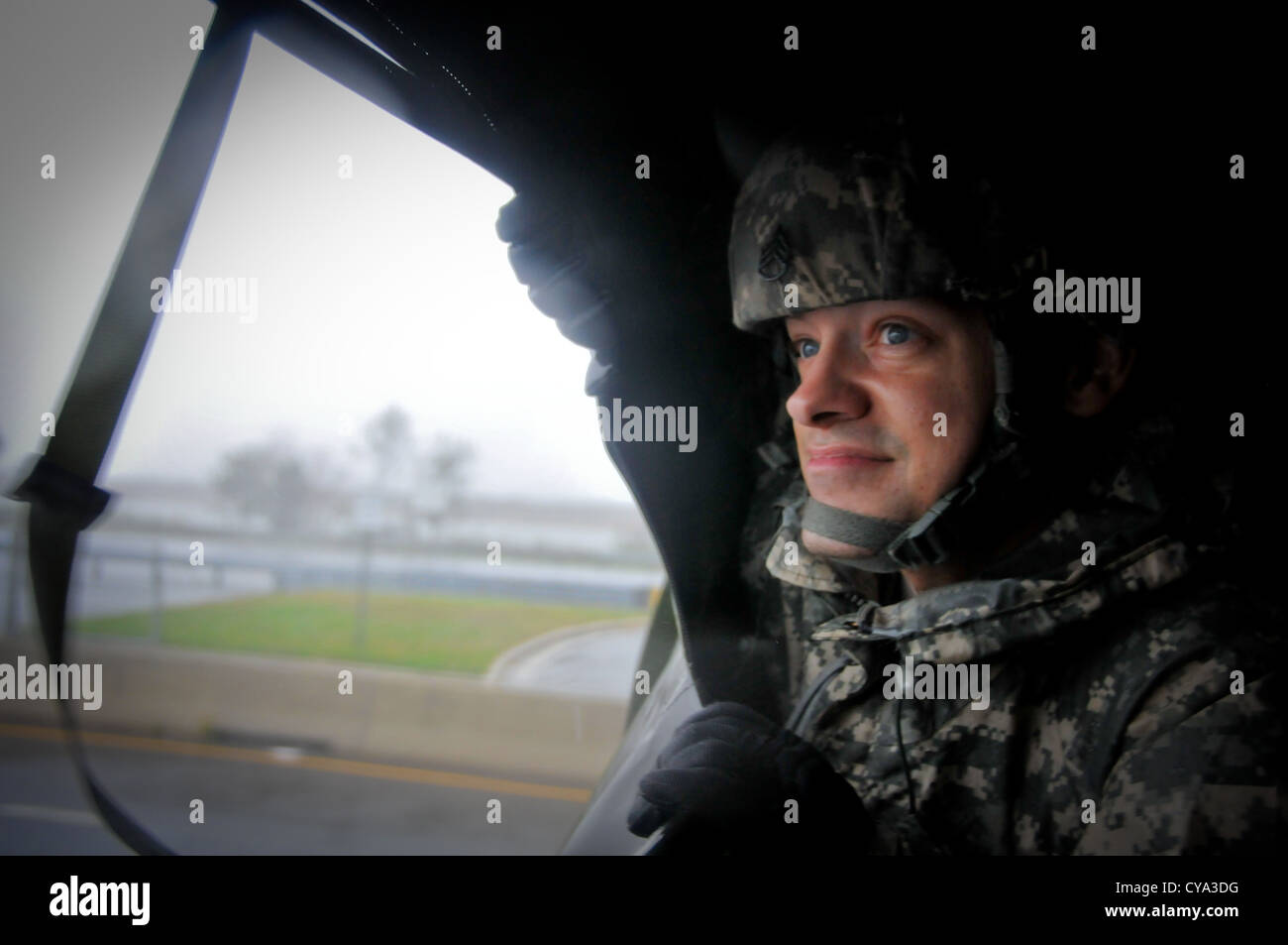 Army National Guardsman Staff Sgt. Kenneth Williams assesses storm ...