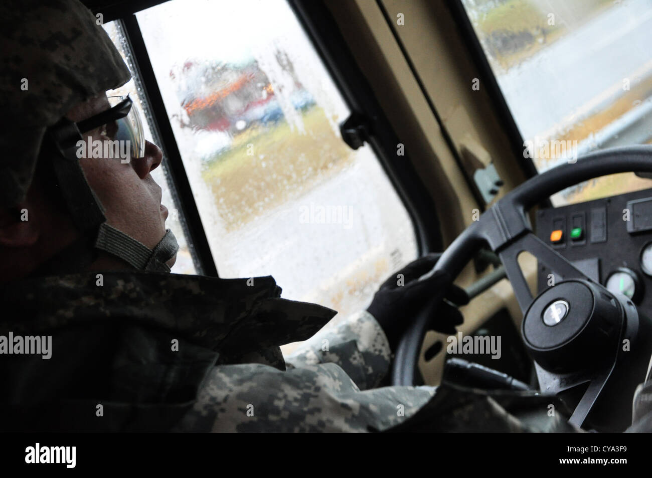 Virginia National Guard soldiers conduct patrols during Hurricane Sandy ...