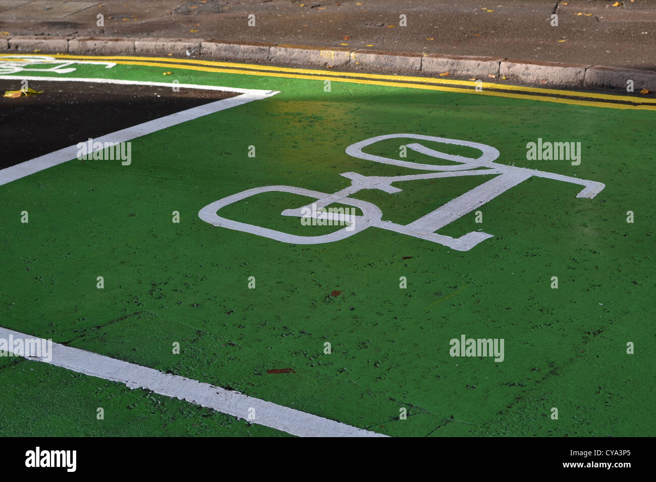 Bike Lane Road Marking Stock Photo - Alamy