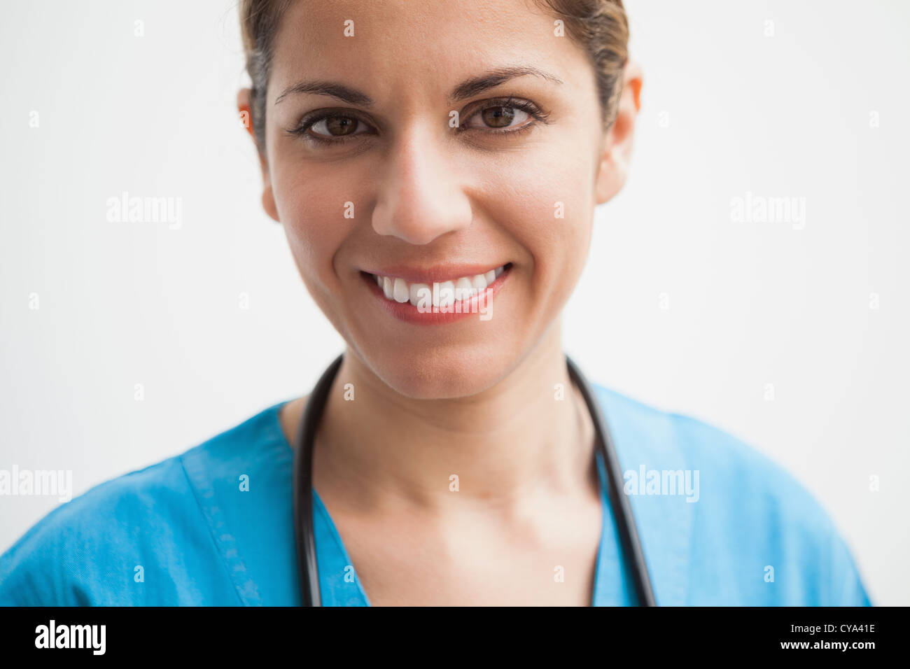 Nurse is smiling Stock Photo - Alamy