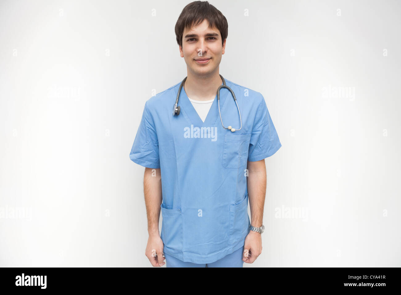 Male nurse smiling Stock Photo - Alamy