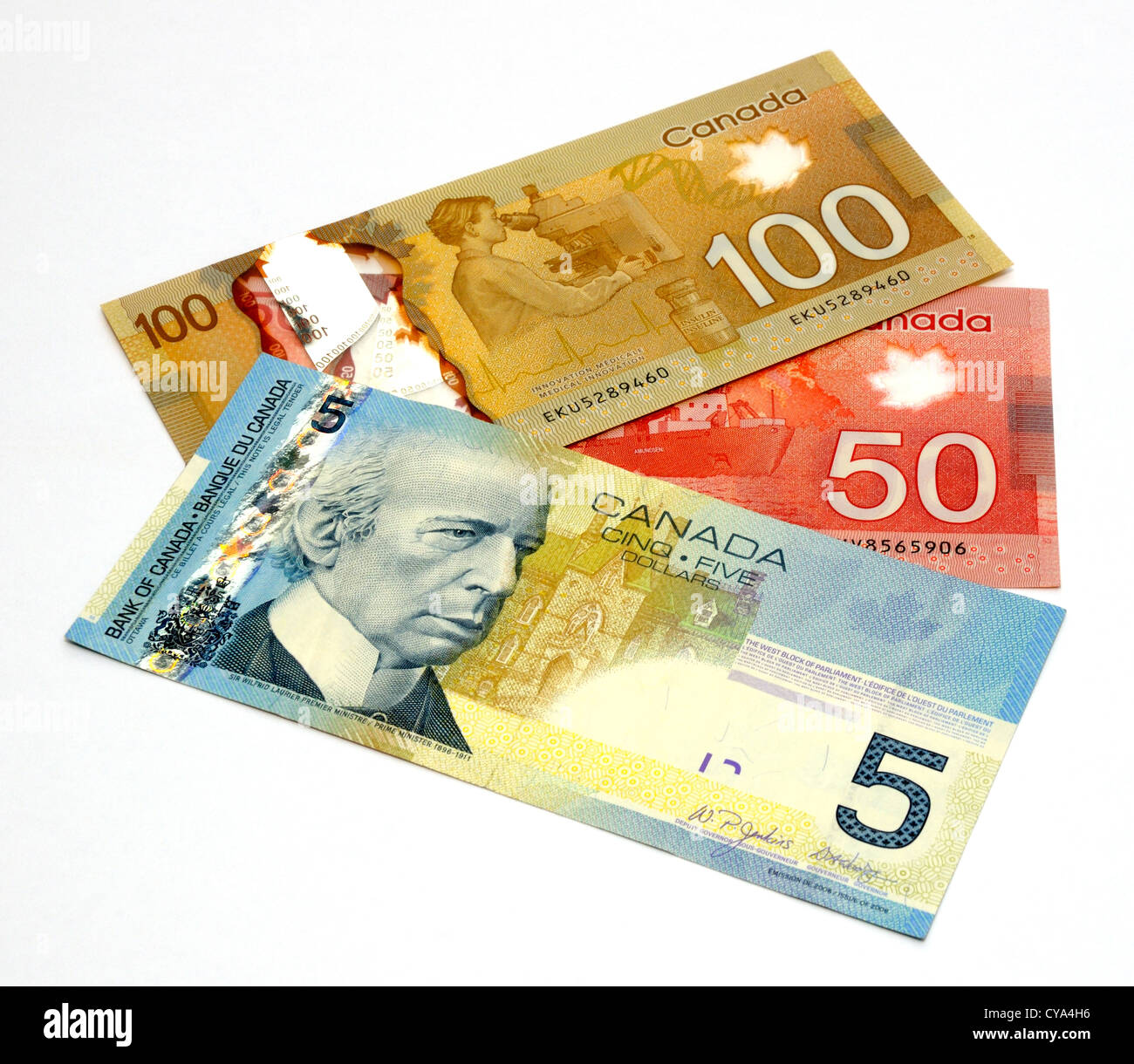 Canadian Dollar Bank notes Stock Photo - Alamy