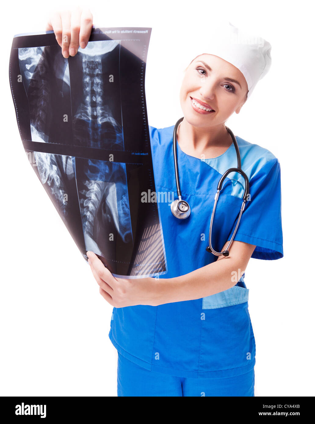 beautiful young doctor with X-ray Stock Photo - Alamy