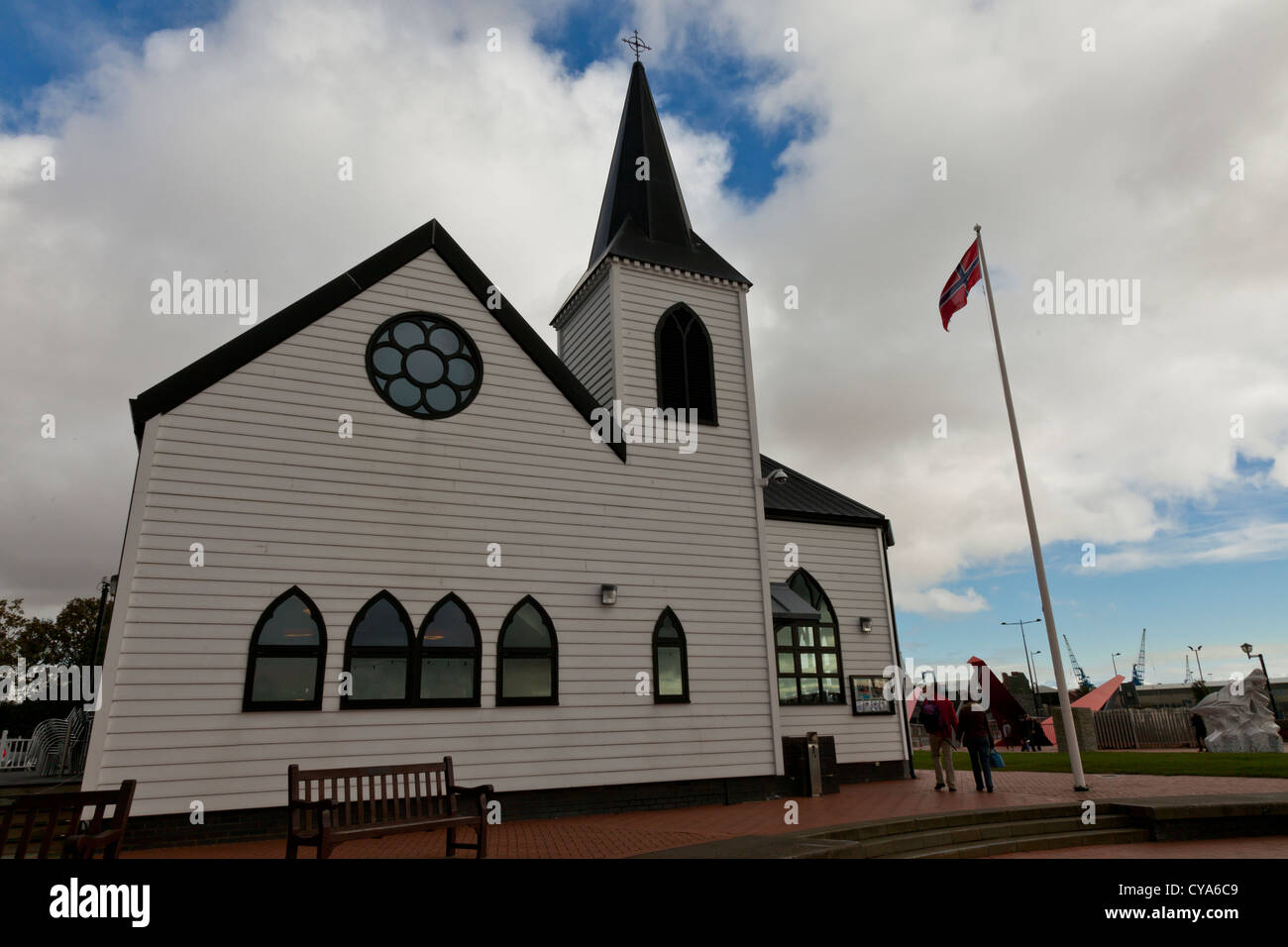 The Norwegian Church in the Cardiff Bay area of the city of Cardiff ...