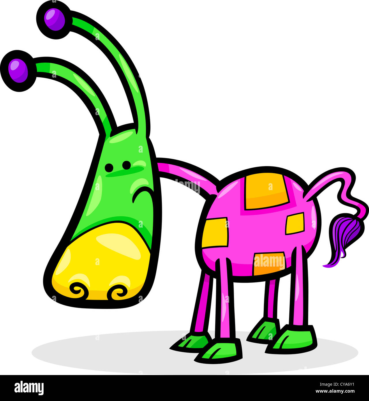Cartoon Illustration of Funny Fantasy or Fairytale Character Creature ...