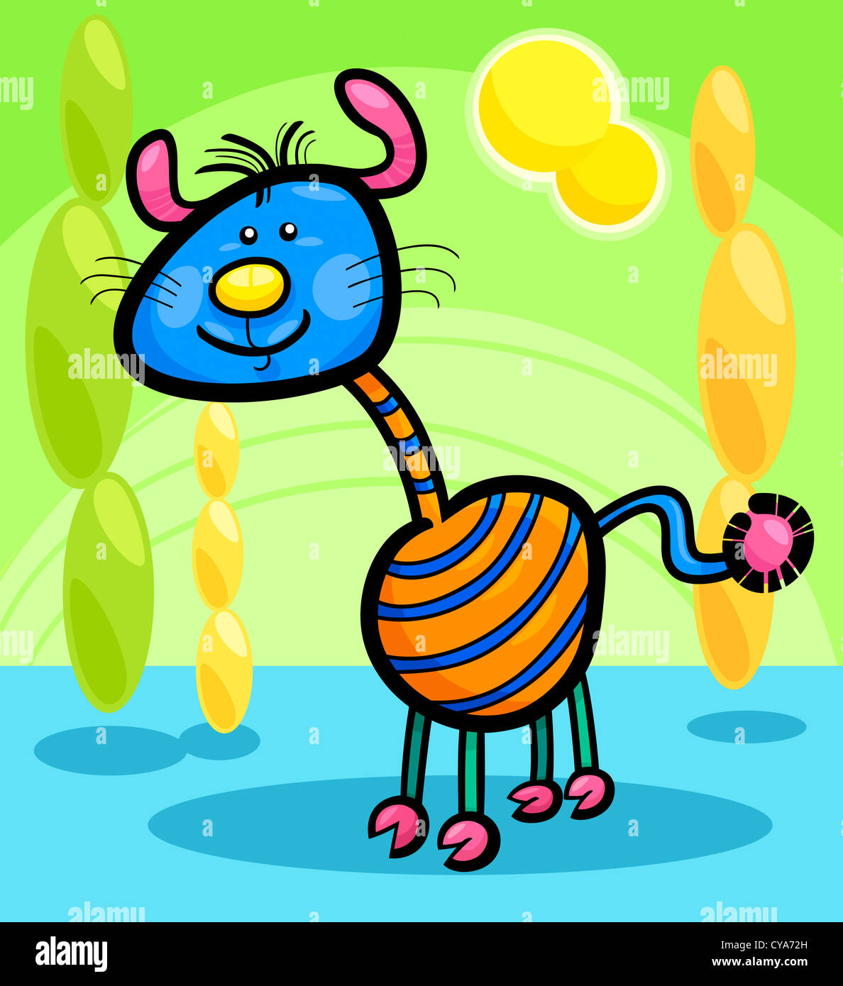 Cartoon Illustration of Funny Colorful Fairytale Character Creature in ...