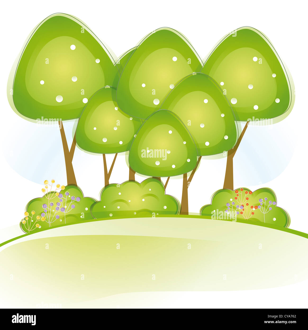 Grass landscape trees in Cut Out Stock Images & Pictures - Alamy