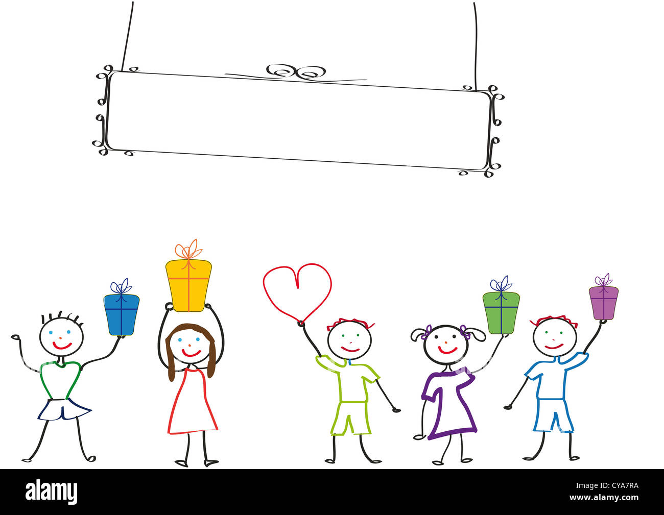 Cute colorful card on your happy birthday Stock Photo - Alamy