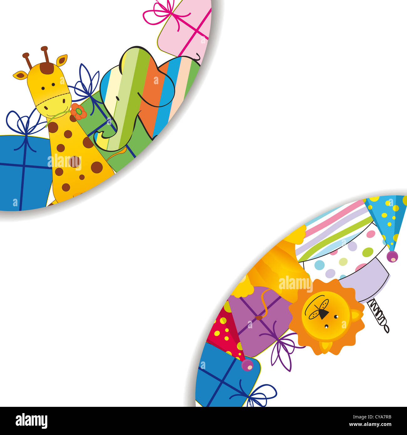 Cute colorful card on your happy birthday Stock Photo - Alamy