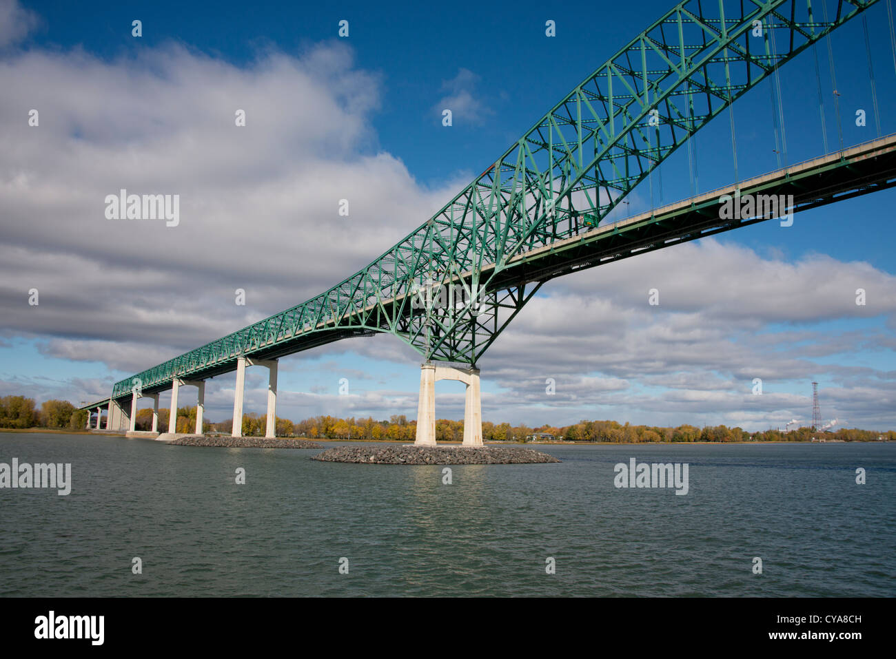 Canada, Quebec, St. Lawrene River, Laviolette Bridge Stock Photo - Alamy