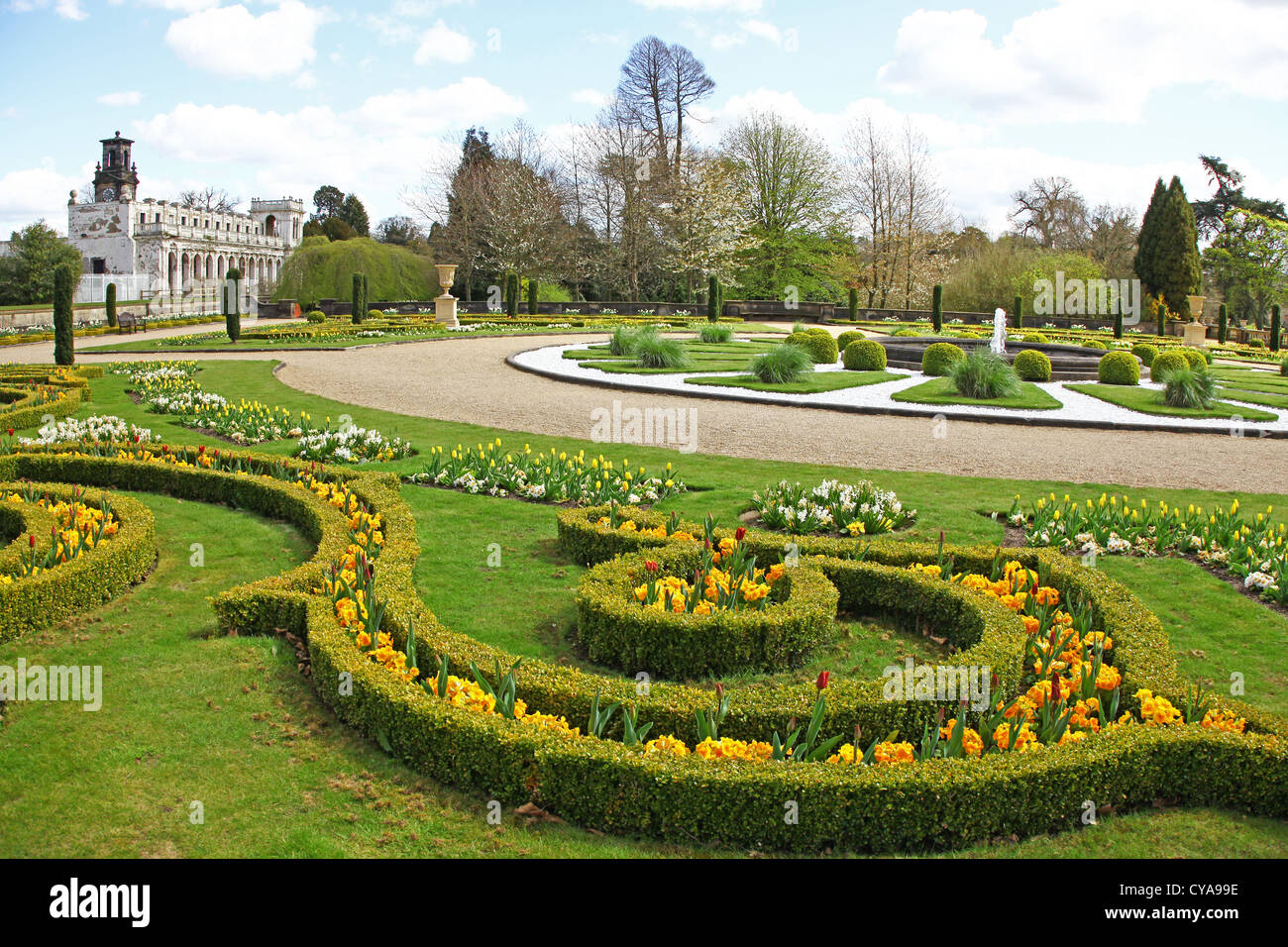 The formal Italianate gardens at Trentham Gardens Stoke-on-Trent ...