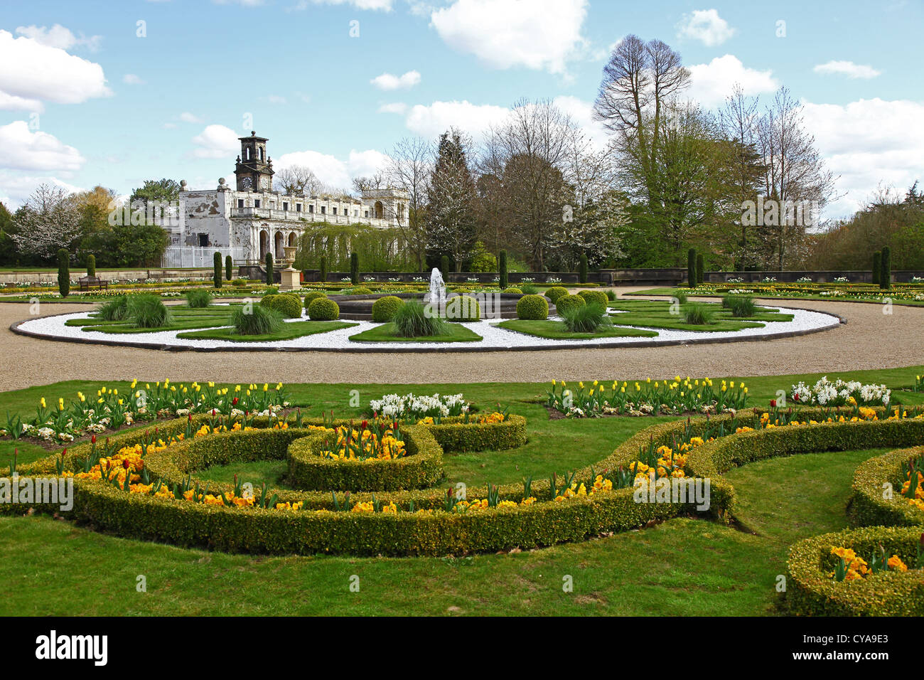 The formal Italianate gardens at Trentham Gardens Stoke-on-Trent ...